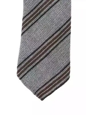 Cesare Attolini Striped Neck Tie - Grey