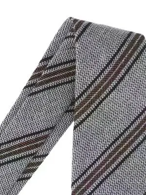 Cesare Attolini Striped Neck Tie - Grey