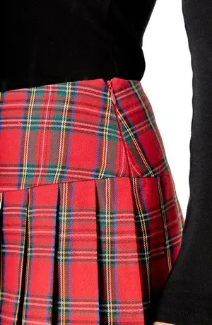 English Factory Plaid Pleated Skort
