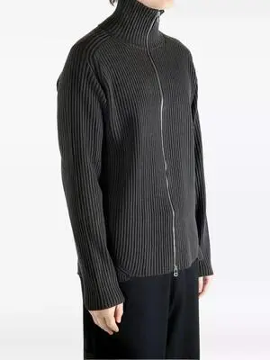 OMAR AFRIDI Ribbed Zip-up Cardigan