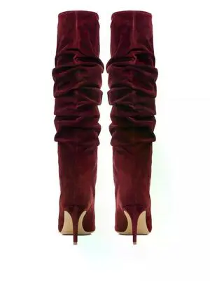 GINISSIMA 80mm Eva Slouchy Leather Boots - Red