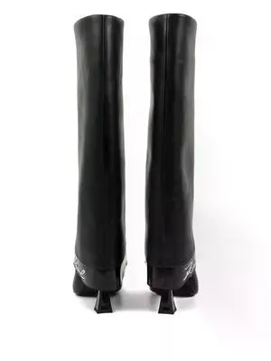 Karl Lagerfeld Logo-appliqué Boots - Black