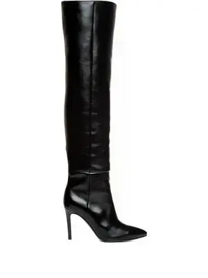 GINISSIMA 95mm Leather Thigh High Boots
