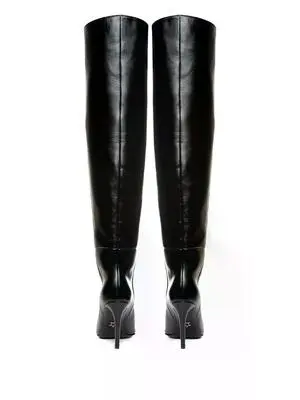GINISSIMA 95mm Leather Thigh High Boots