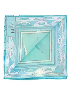 Emilio Pucci Silk Square Scarf - Blue