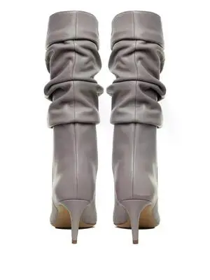 GINISSIMA 65mm Eva Slouchy Leather Boots - Grey
