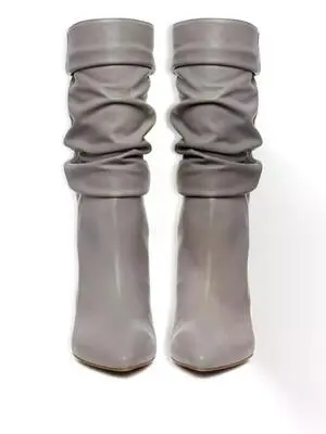 GINISSIMA 65mm Eva Slouchy Leather Boots - Grey