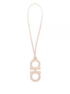 FERRAGAMO Double Gancini Leather Charm - Pink