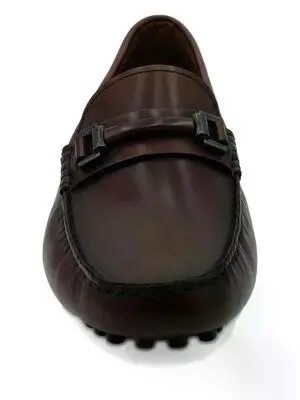 TOD'S Morsetto T Leather Loafers - Brown