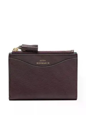 ANYA HINDMARCH Peeping-eyes Double-zip Leather Wallet - Brown