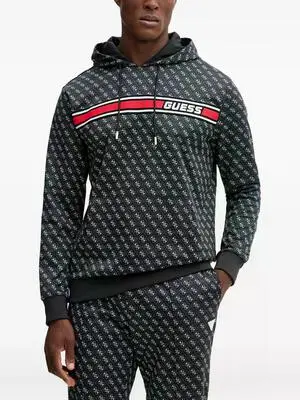 Guess Patterned Hooded Hoodie