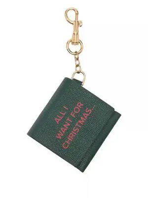 ANYA HINDMARCH Matchstick-appliqué Leather Keyring - Green