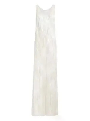 Jenny Packham Symphonie Fringed Maxi Dress - Neutrals