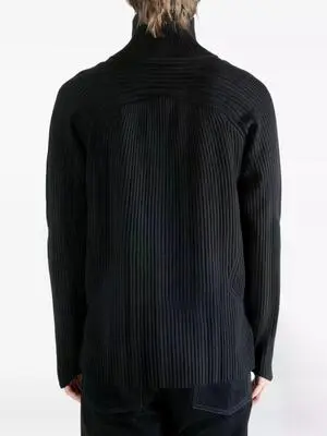 OMAR AFRIDI Zip-up Ribbed Cardigan - Black
