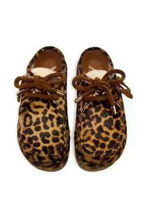 NAKED WOLFE Leopard-print Suede Shearling Boots