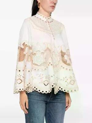 Zimmermann Wanderlust Button Embroidery Blouse