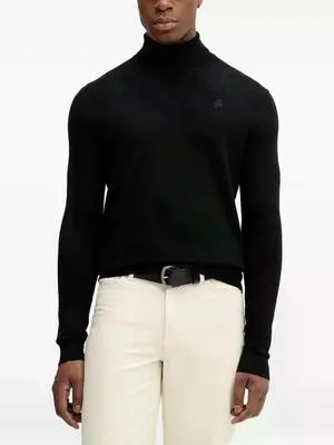 Men's Black Roll Neck