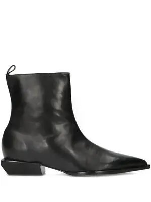 Schutz Leather Ankle Boots With Side-zip