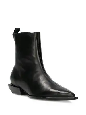 Schutz Leather Ankle Boots With Side-zip
