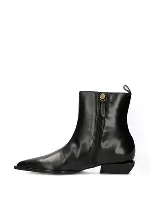 Schutz Leather Ankle Boots With Side-zip