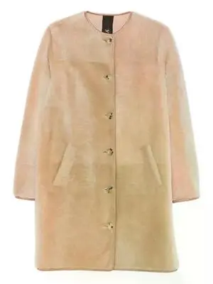 BLANCHA Button-up Shearling Coat