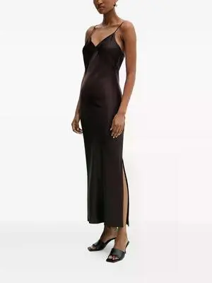 SILVIAN HEACH Side-slit Spaghetti-strap Midi Dress