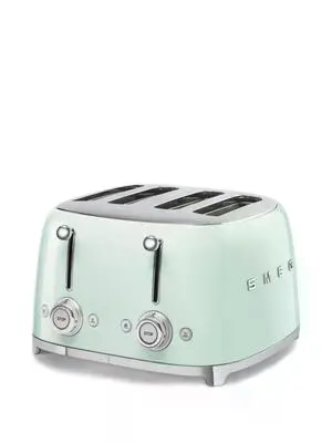 SMEG Chrome-tone Detailing Plissé Four-toaster - Green