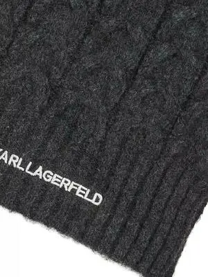 Karl Lagerfeld Logo Cable-knit Scarf