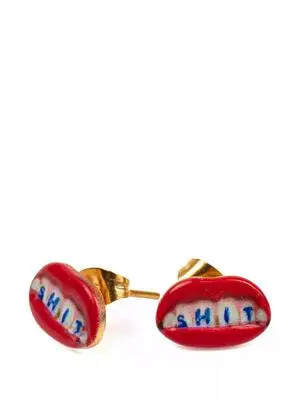 SELETTI X Toiletpaper Stud Earrings - Gold