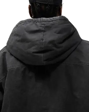 REPRESENT Hooded Oversized Bomber Jacket - Washed Black