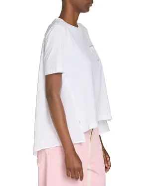 Marni High-low Crewneck Tee With Patch Pocket