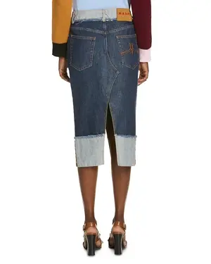 Marni Inside Out Denim Midi Skirt