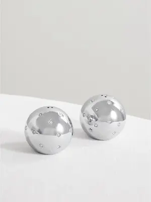 L'Objet Stars Swarovski Crystal-embellished Platinum-plated Salt And Pepper Shakers - Silver