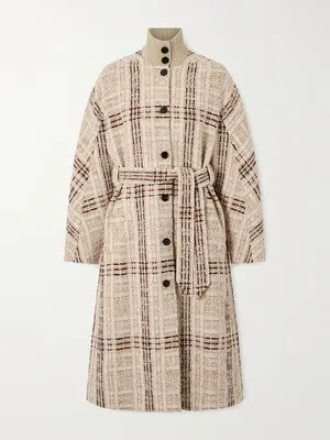 Loro Piana Checked Wool-blend Tweed Coat