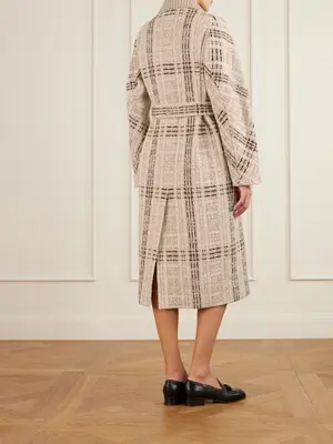 Loro Piana Checked Wool-blend Tweed Coat