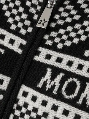 Perfect Moment Intarsia Merino Wool Zip-up Bodysuit