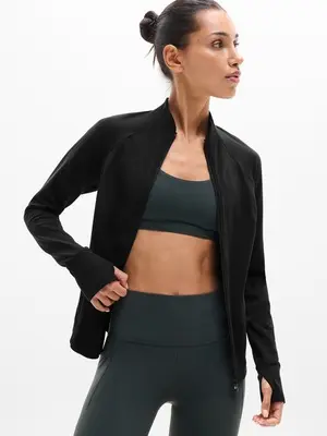 Athleta Fitted Zip Jacket - Black