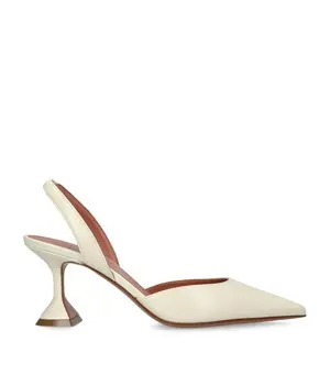 Amina Muaddi Leather Holli Slingback Pumps
