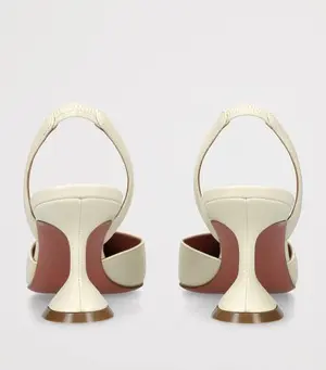 Amina Muaddi Leather Holli Slingback Pumps