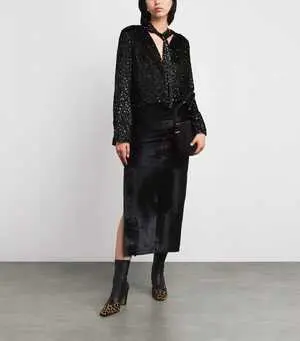 Simkhai Kayliegh Pussybow Blouse - Black