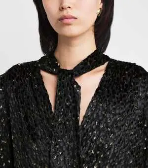 Simkhai Kayliegh Pussybow Blouse - Black