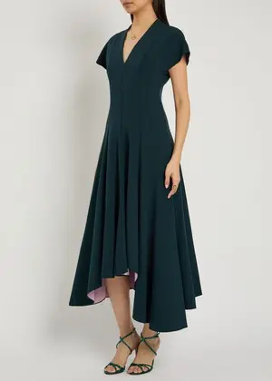 ROKSANDA Sapha Asymmetric Crepe Midi Dress - Teal