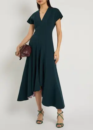 ROKSANDA Sapha Asymmetric Crepe Midi Dress - Teal