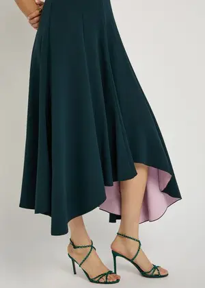 ROKSANDA Sapha Asymmetric Crepe Midi Dress - Teal
