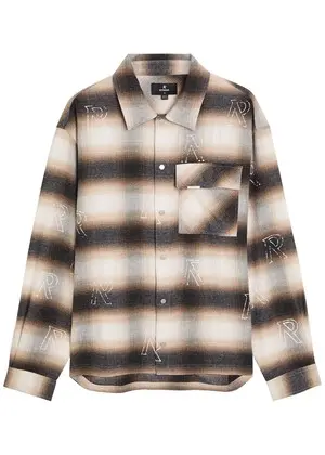 REPRESENT Initial Plaid Flannel Shirt