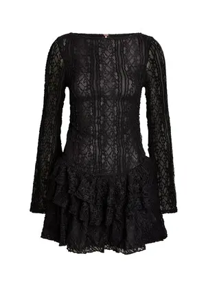 Free People Tabby Ruffled Lace Mini Dress