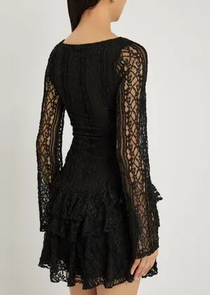 Free People Tabby Ruffled Lace Mini Dress