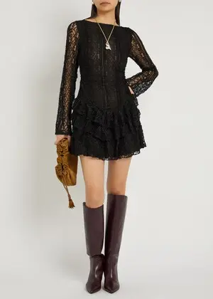 Free People Tabby Ruffled Lace Mini Dress