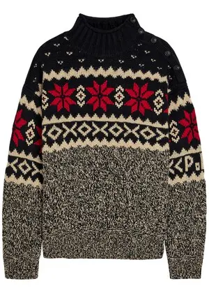 Ralph Lauren Patterned Wool-blend Jumper - Grey