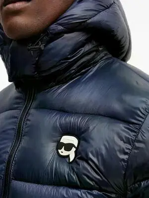 Karl Lagerfeld Hooded Logo-patch Padded Jacket